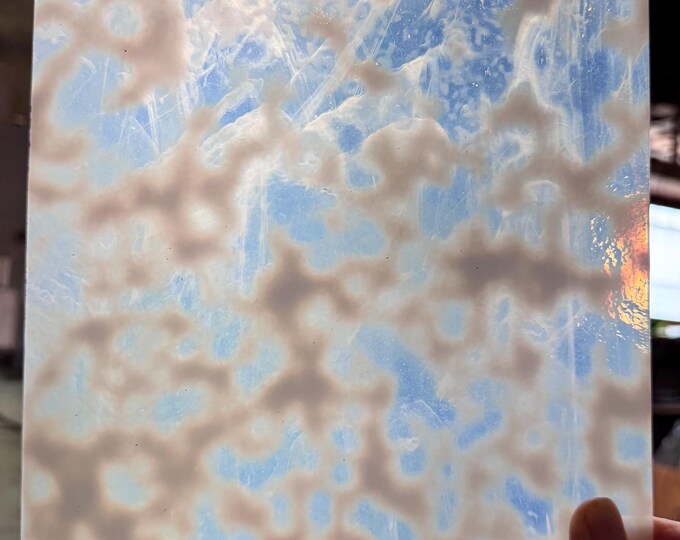8”x14” Chicago White Mottled Art Glass Sheet~a - Etsy