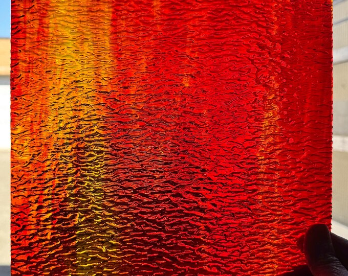 Vintage Wissmach Art Glass, Red Orange/gold Granite, 9”x14” A - Etsy