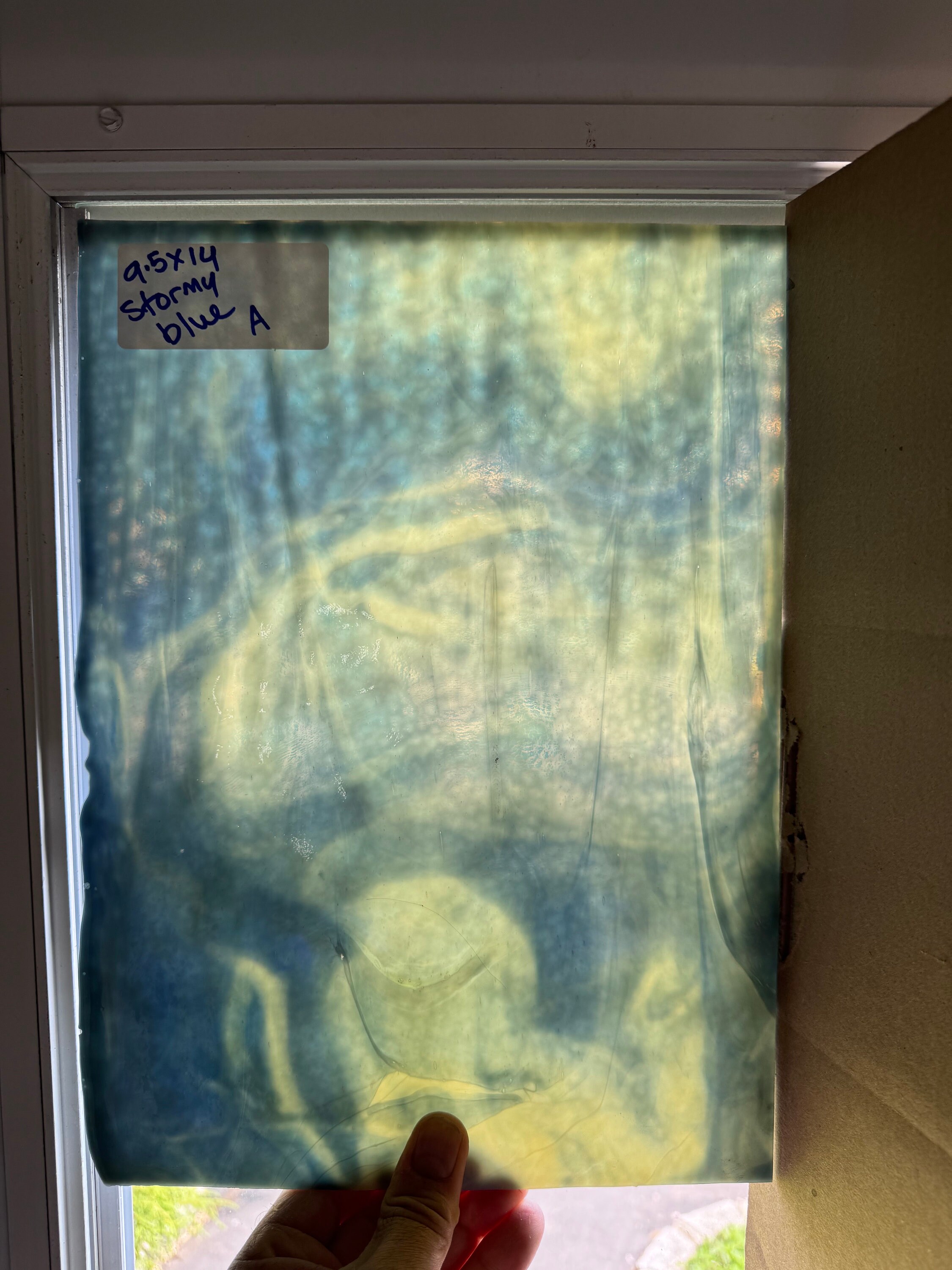 Old 1980s Bullseye Art Glass Sheet Stormy Blue /gray A - Etsy