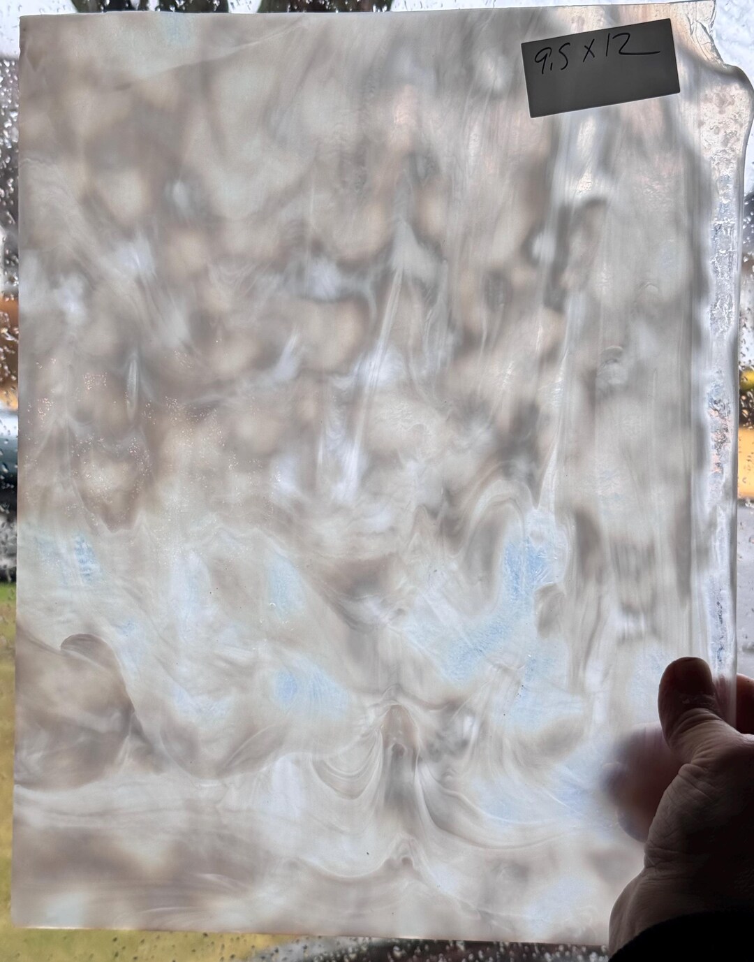 9.5”x12” Oceana Santa Cruz Stained Glass Sheet, White Mottled - Etsy