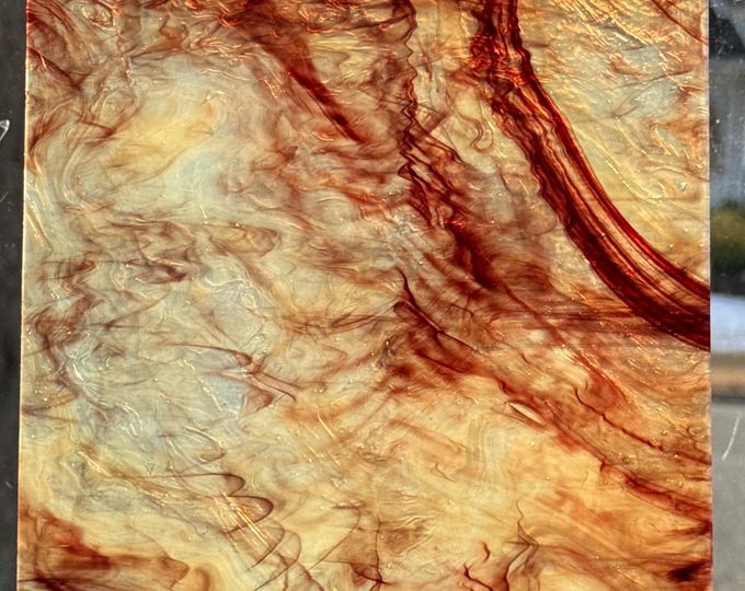 7”x14” Vintage Stained Glass Sheet, Streaky Red/cream/white - Etsy