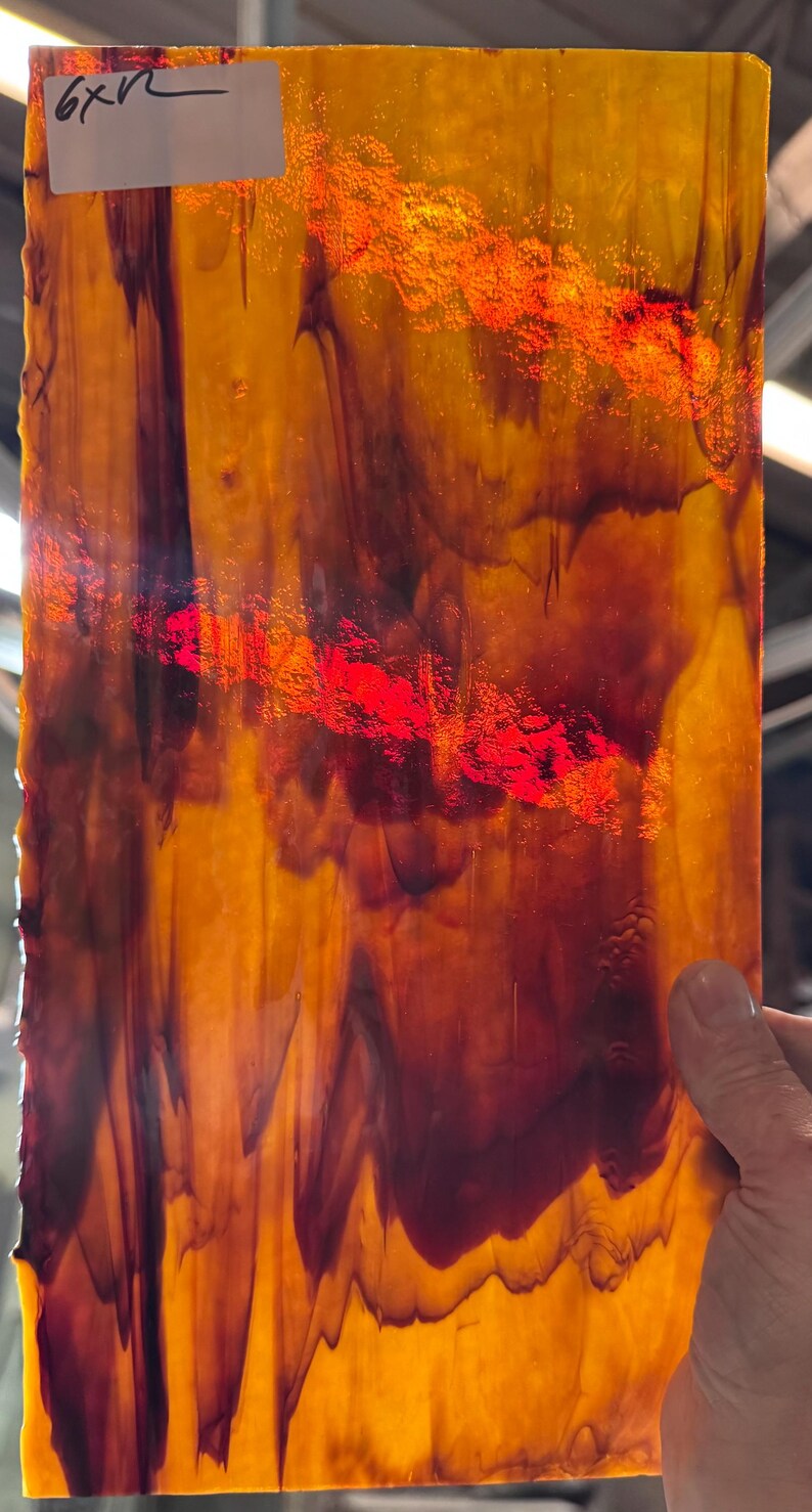 6”x12” Vintage Bullseye Gold Red Stained Glass Sheet - Etsy