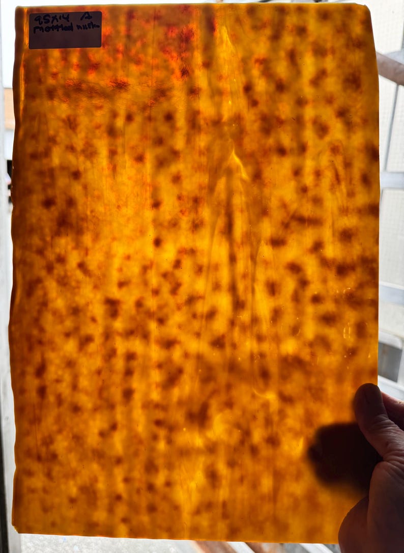 Vintage Bullseye Stained Glass Sheet, Mustard Mottled, 9.5”x14” A - Etsy