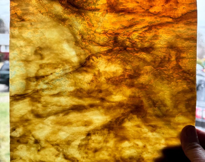 Vintage Uroboros Stained Glass Sheet, Amber Granite, 9”x12.5” - Etsy