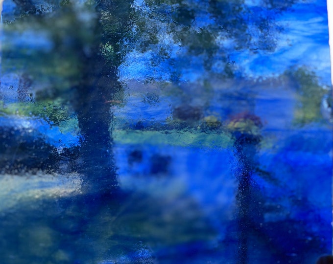 Old Streaky Blue Transparent Art Glass - Etsy