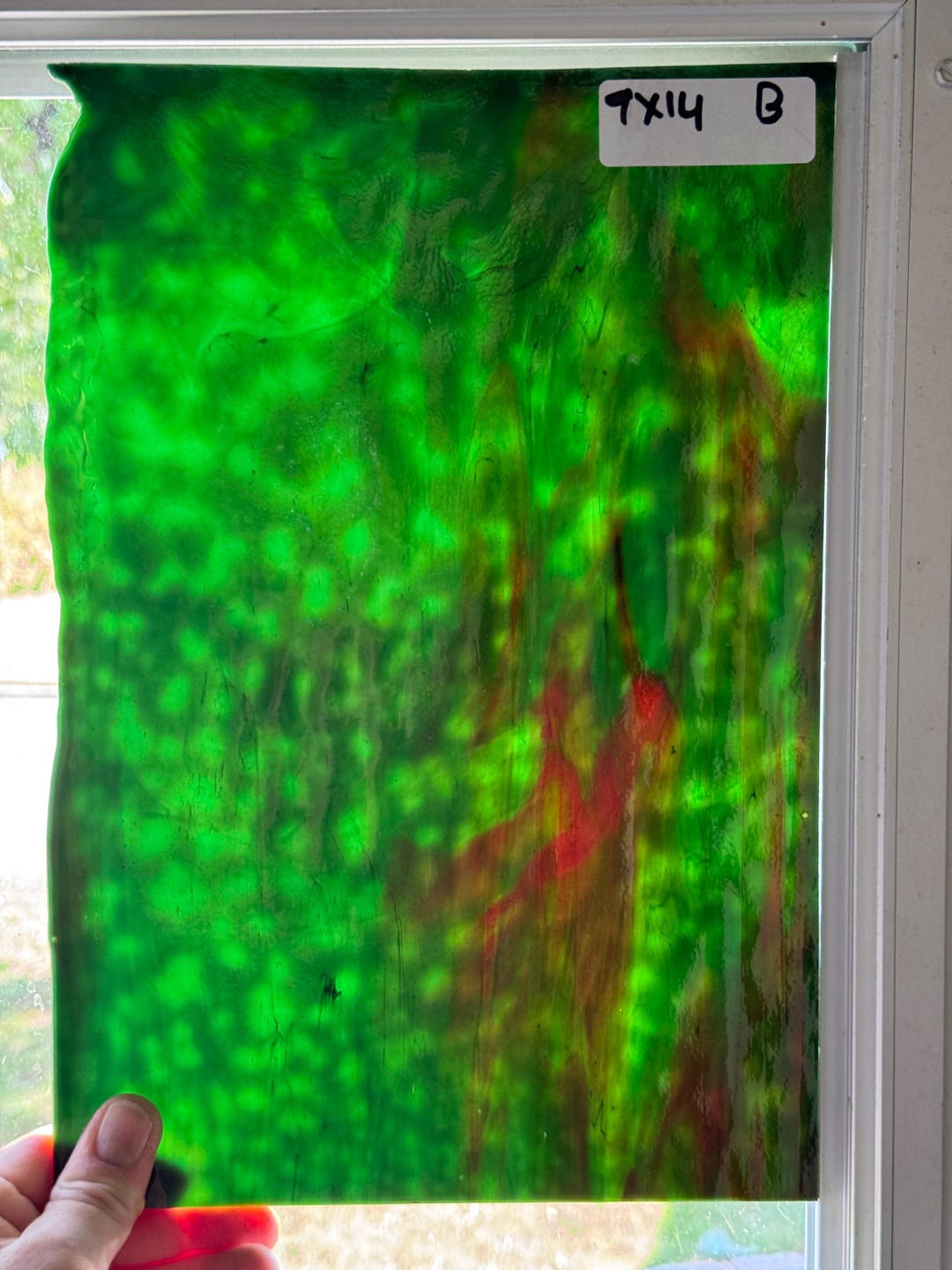 Vintage Bullseye Stained Glass Sheet, Dark Green/rust, 9”x14” B - Etsy