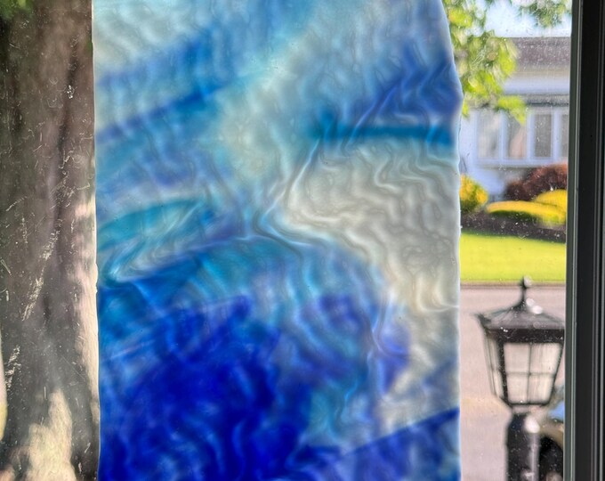 Chicago Ripple Stained Glass Sheet, Blue/white, 6”x11.5” - Etsy