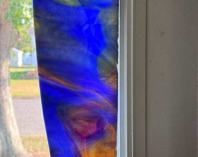 Vintage Uroboros Stained Glass Sheet, 5”x12”, Blue/purply/gold, - Etsy