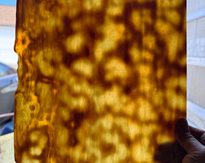 Oceana Santa Cruz Yellow Brown Mottled Stained Glass Sheet~9”x14” B - Etsy