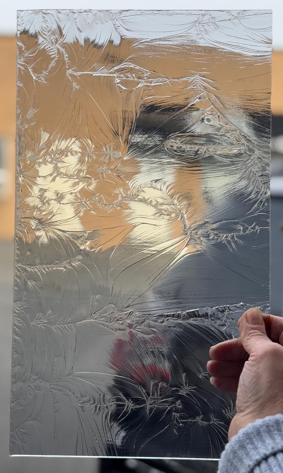 Vintage Oceanic Glue Chip Glass, Light Gray, 8x14 - Etsy