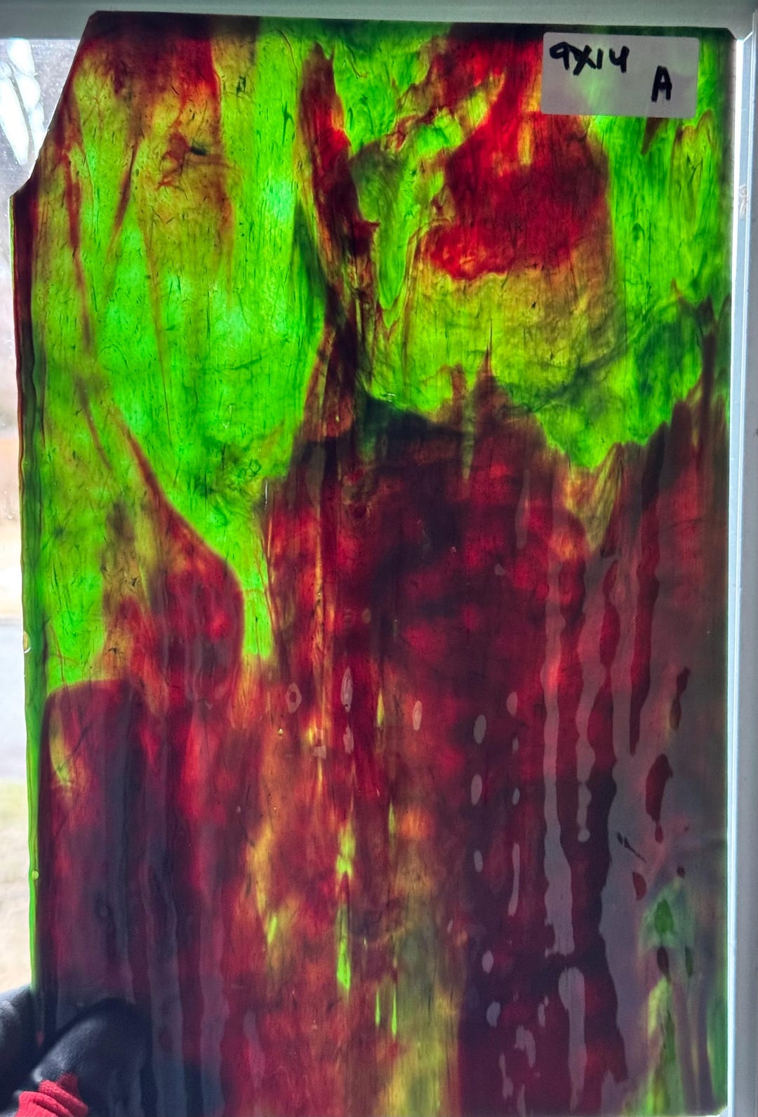 Vintage Bullseye Art Glass Sheetdeep Red/green, 9x14 A - Etsy