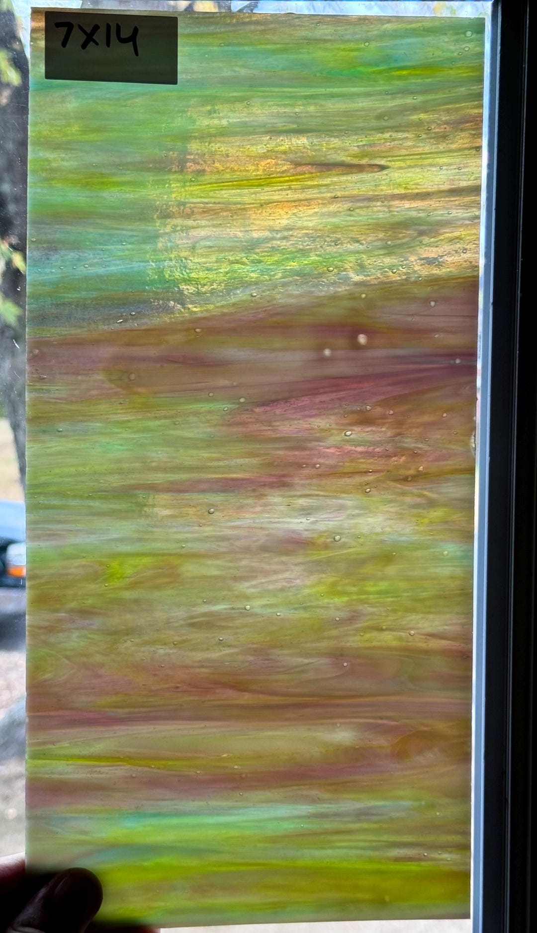 Vintage Wissmach Pink/green Stained Glass Sheet, 7x14 - Etsy