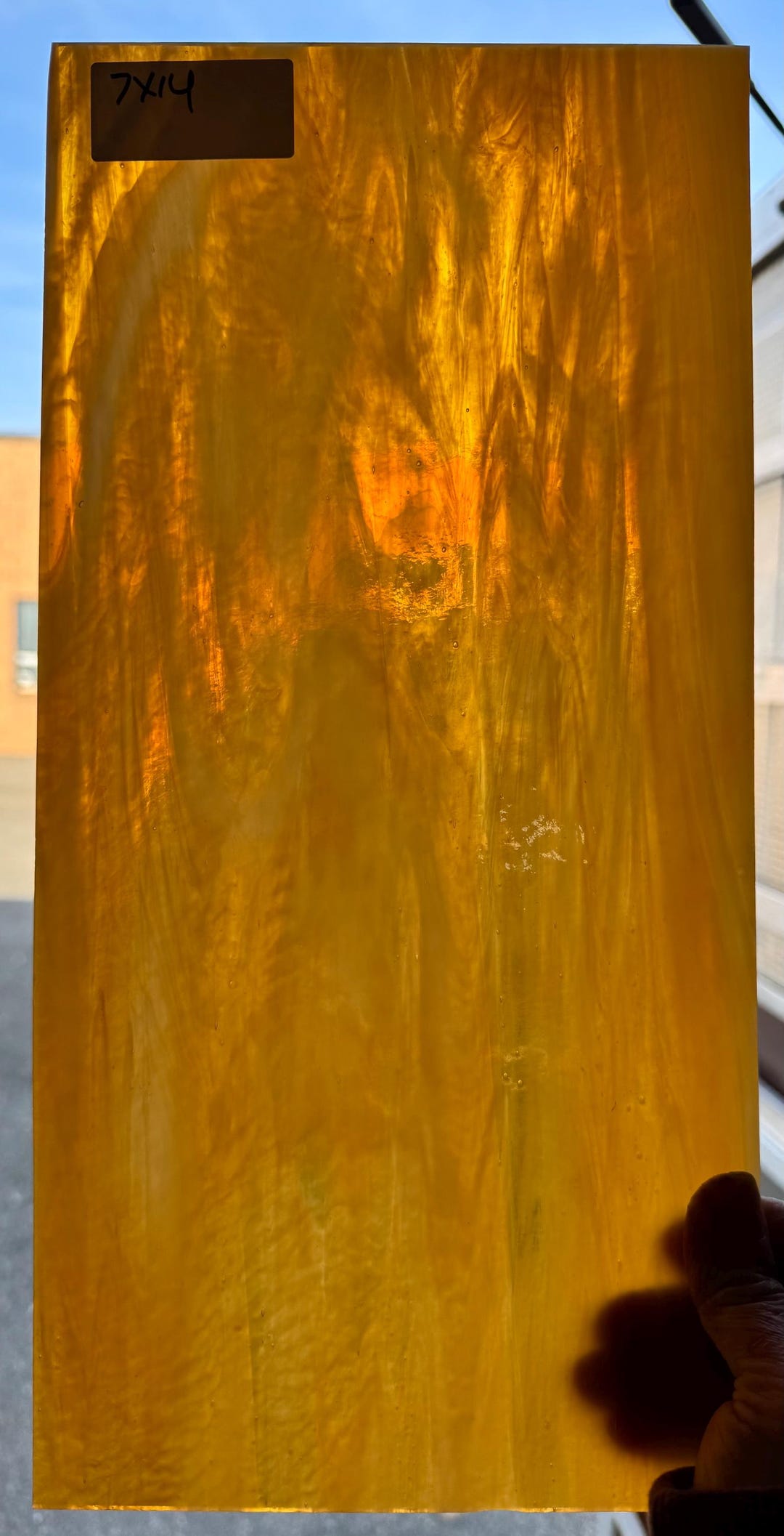 Vintage Ginger Streaky Stained Glass Sheet (unknown Maker) 7”x14” - Etsy