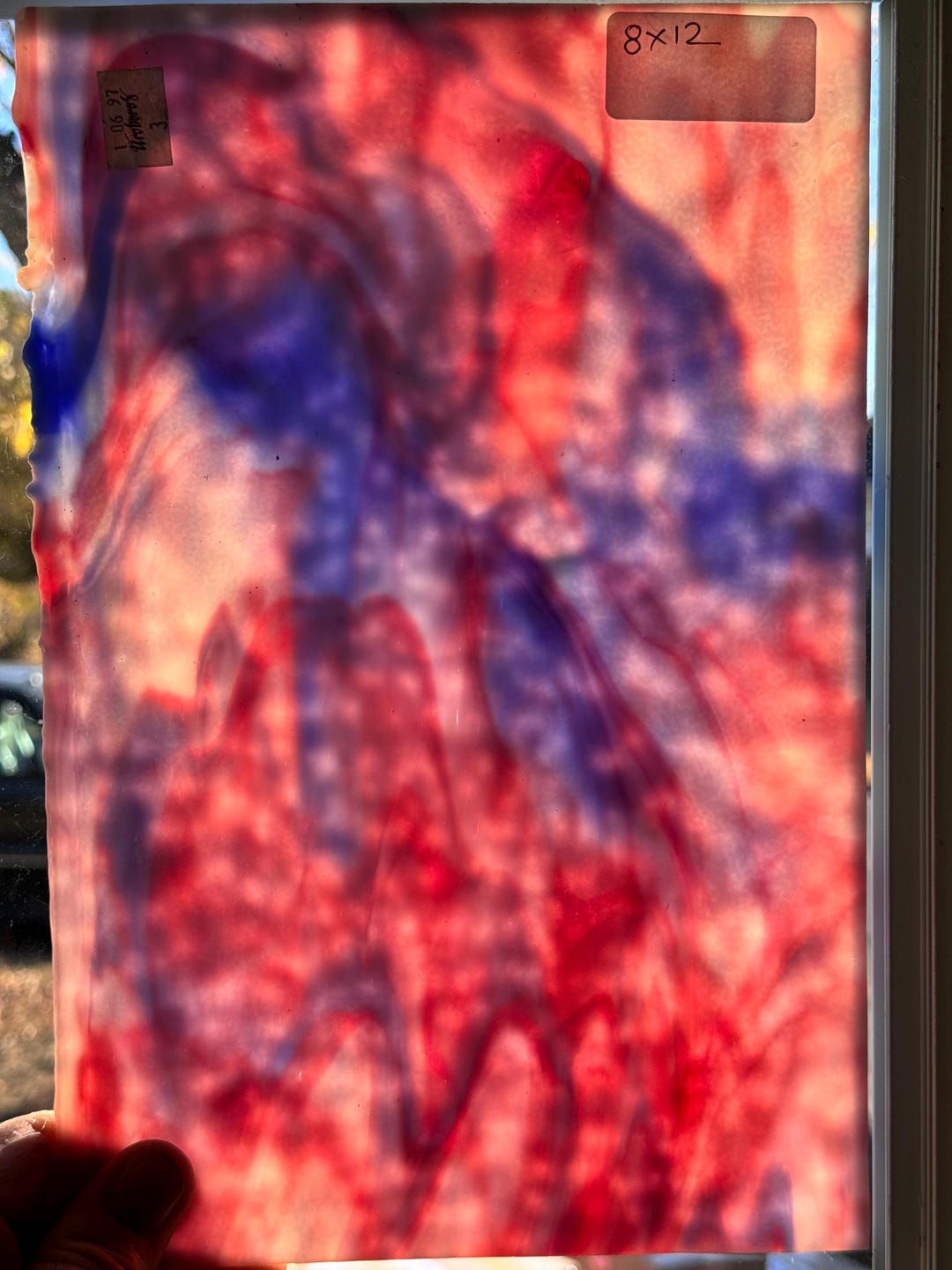 Vintage Uroboros Stained Glass Sheet, Pink, Blue, White, 8x12 - Etsy