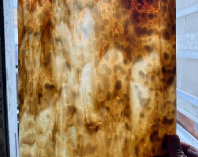 Chicago Art Glass Sheet, Golden Mottled Brown White, 9”x14” B - Etsy