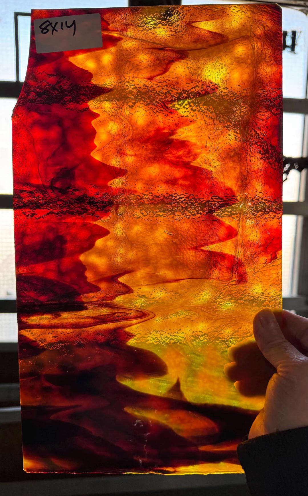 8x14 Vintage Bullseye Art Glassred Gold - Etsy