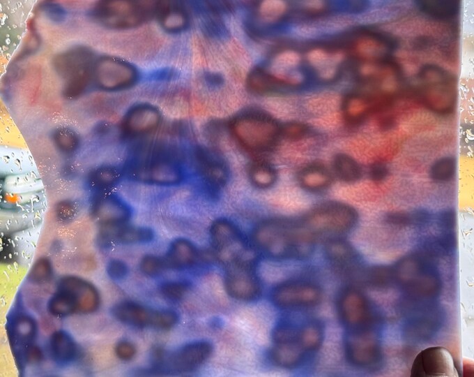 Vintage Uroboros Stained Glass Sheet, Blue/pink Mottled, 8”x12” - Etsy
