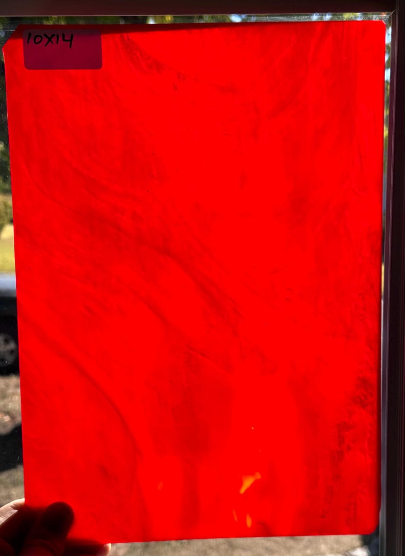 Vintage Bright Red Stained Glass Sheet, 10x14 - Etsy