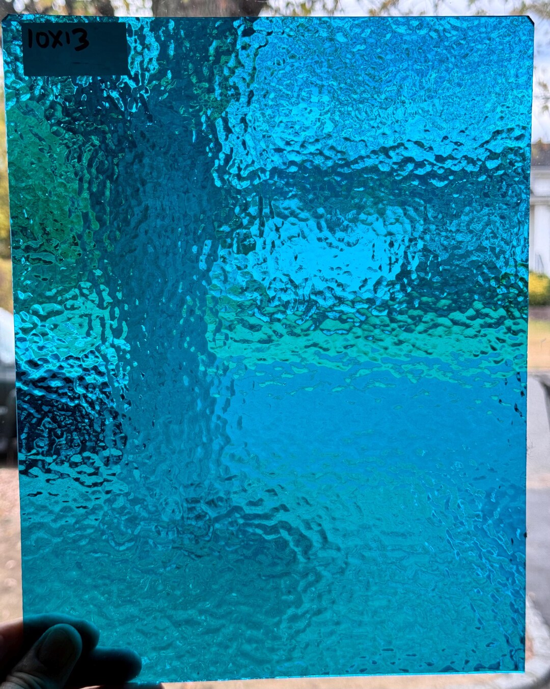 Vintage Wissmach Turquoise Cathedral Stained Glass Sheet, 10”x13” - Etsy