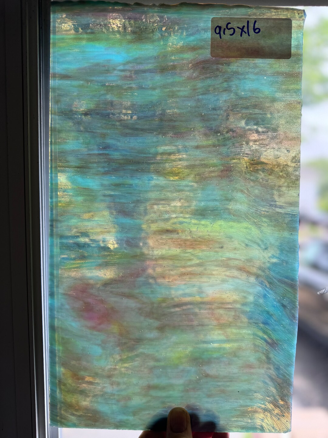Vintage Translucent Stained Glass Sheet, Multicolored Beauty , 9.5x16 ...