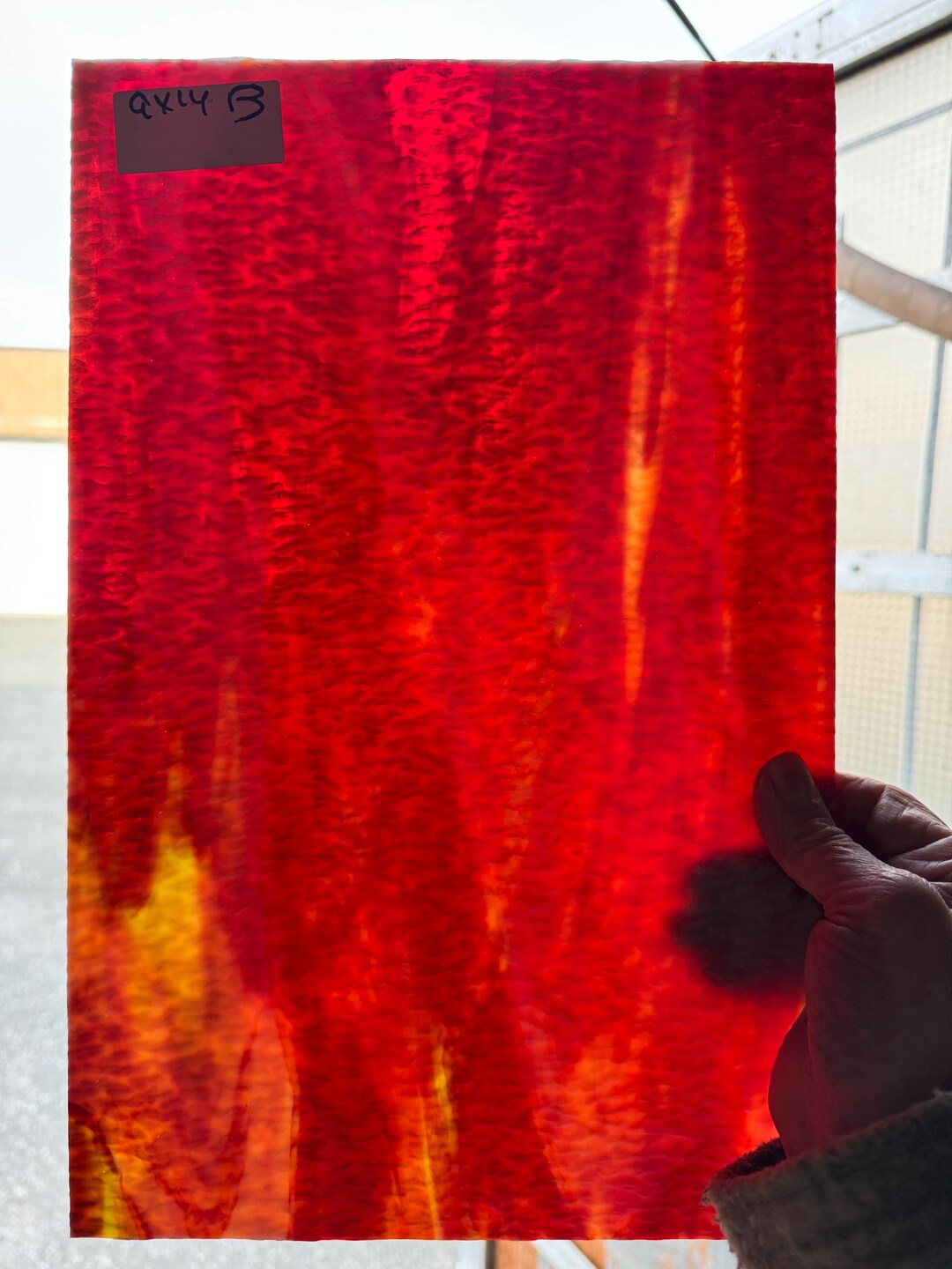 Vintage Wissmach Art Glass Sheet~orange Red Green White, 9”x14” B - Etsy