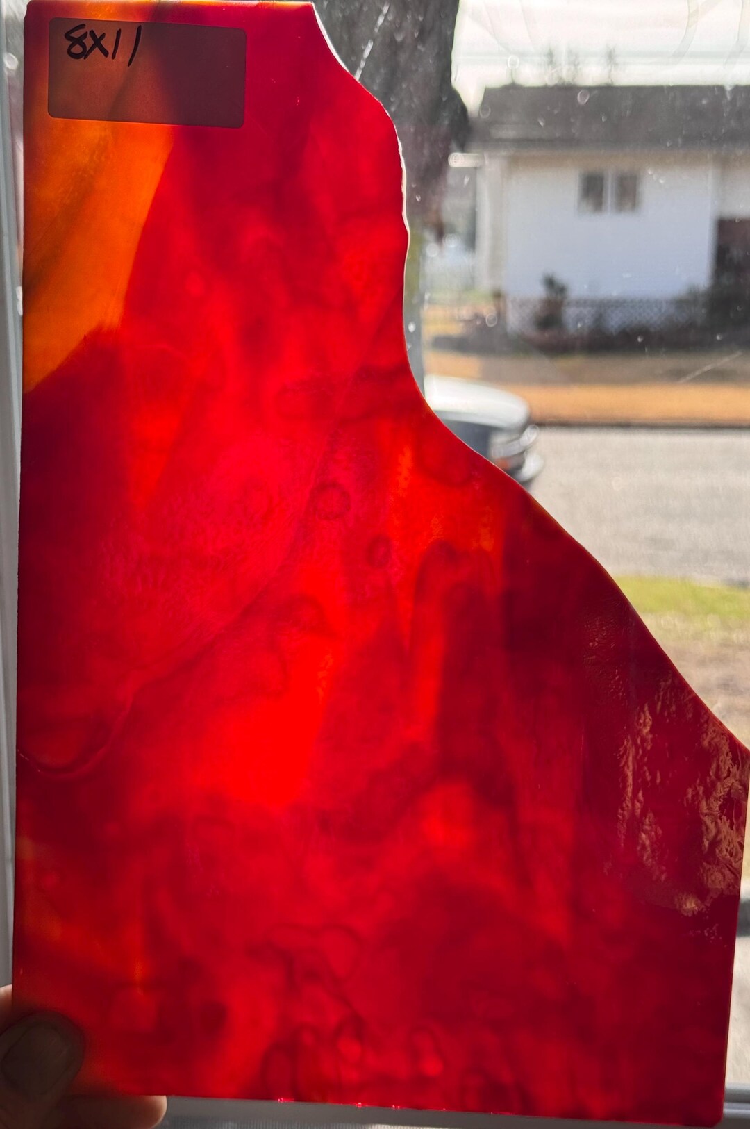 Vintage Uroboros Stained Glass Sheet, Bright Red Orange, 8”x11” - Etsy
