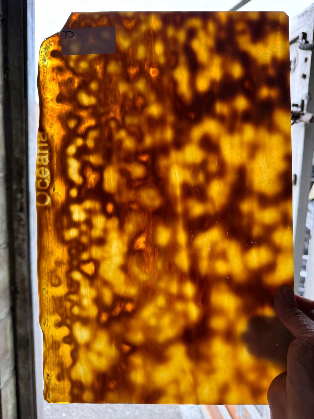 Oceana Santa Cruz Yellow Brown Mottled Stained Glass Sheet~9”x14” D - Etsy