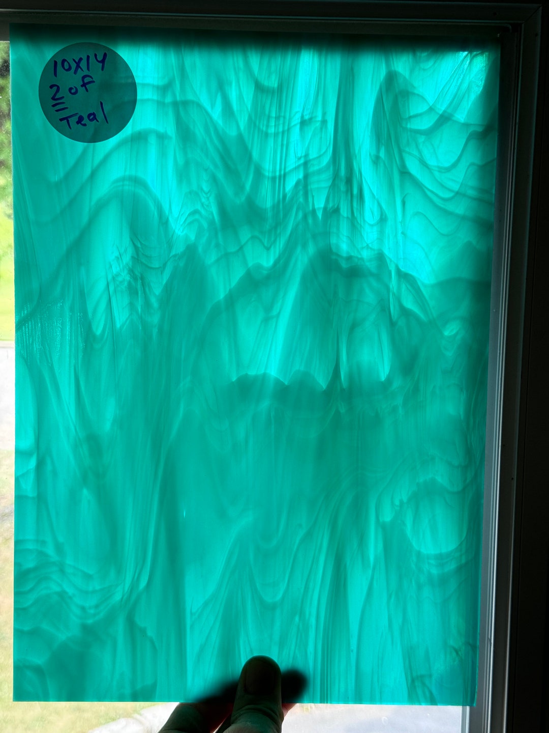 Vintage Spectrum Stained Glass Sheet, Teal Wispy, 10x14 - Etsy