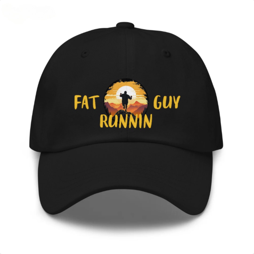 Fat Guy Runnin' Dad Hat Fun Runner Motivation Cap Casual Athletic ...