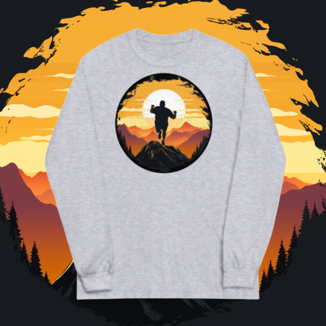 Motivational Runner's Sunrise Long Sleeve Shirt Running Graphic Tee ...