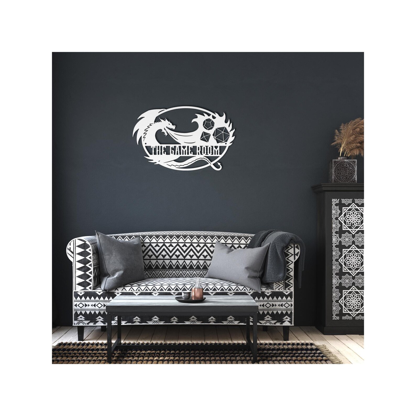 Metal Game Room Sign - Dragon & Dice - Etsy