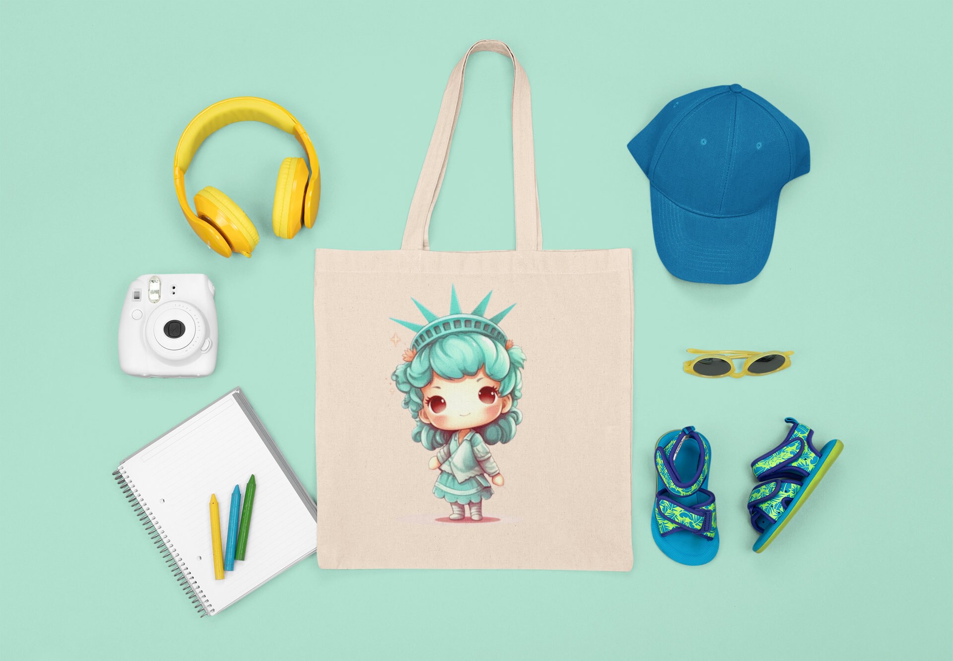 Statue of Liberty Chibi Kawaii Illustration Clipart Commercial Use - Etsy