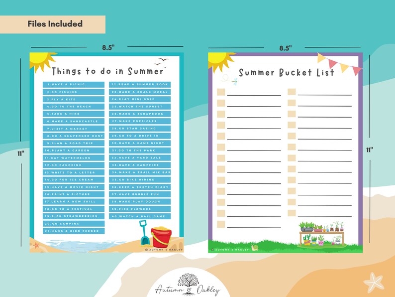 Summer Bucket List Printable Package - Etsy