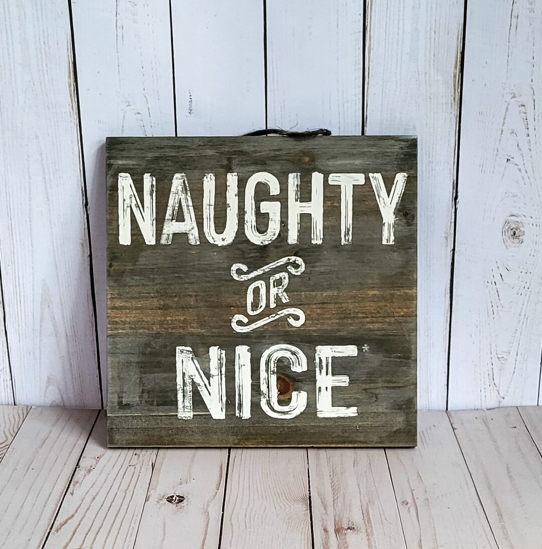 Naughty or Nice Hanging Sign / Christmas Decor - Etsy