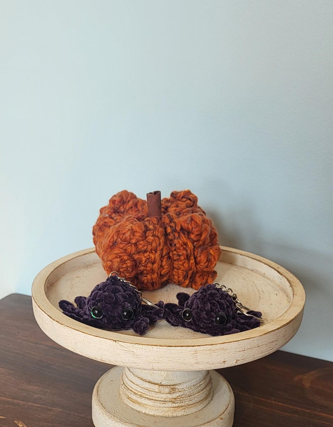 Pair of Handmade Crochet Spider Keychains, Halloween Keychain - Etsy