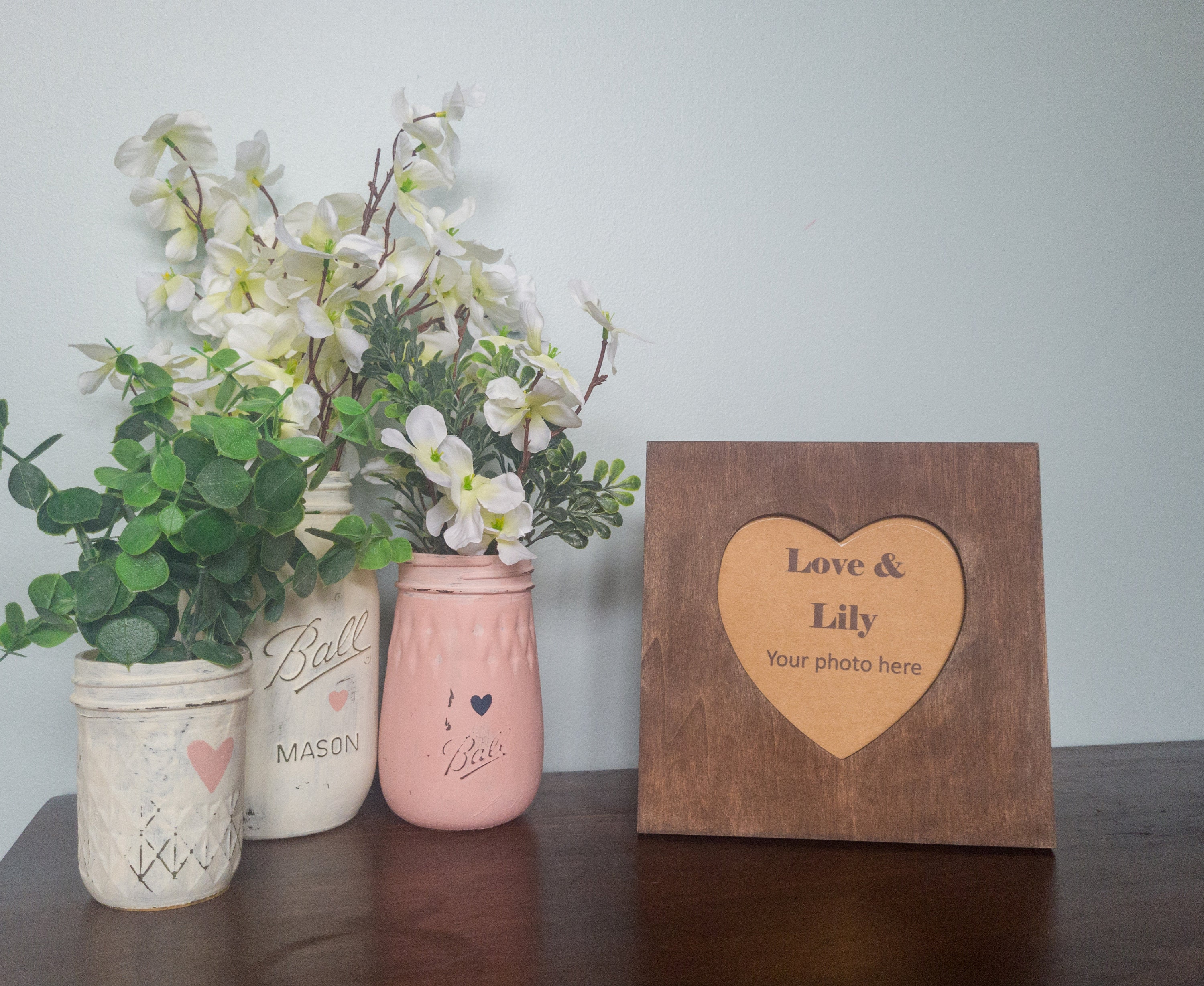 Wooden Heart Picture Frame Farmhouse Rustic Style - Etsy