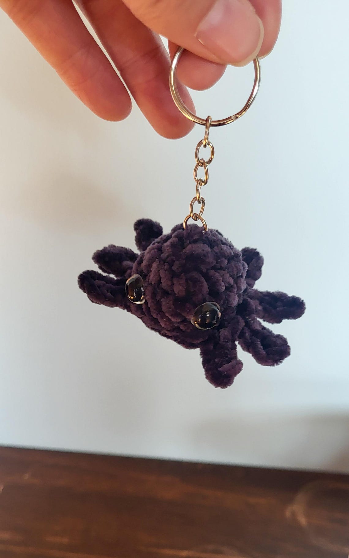 Pair of Handmade Crochet Spider Keychains, Halloween Keychain - Etsy