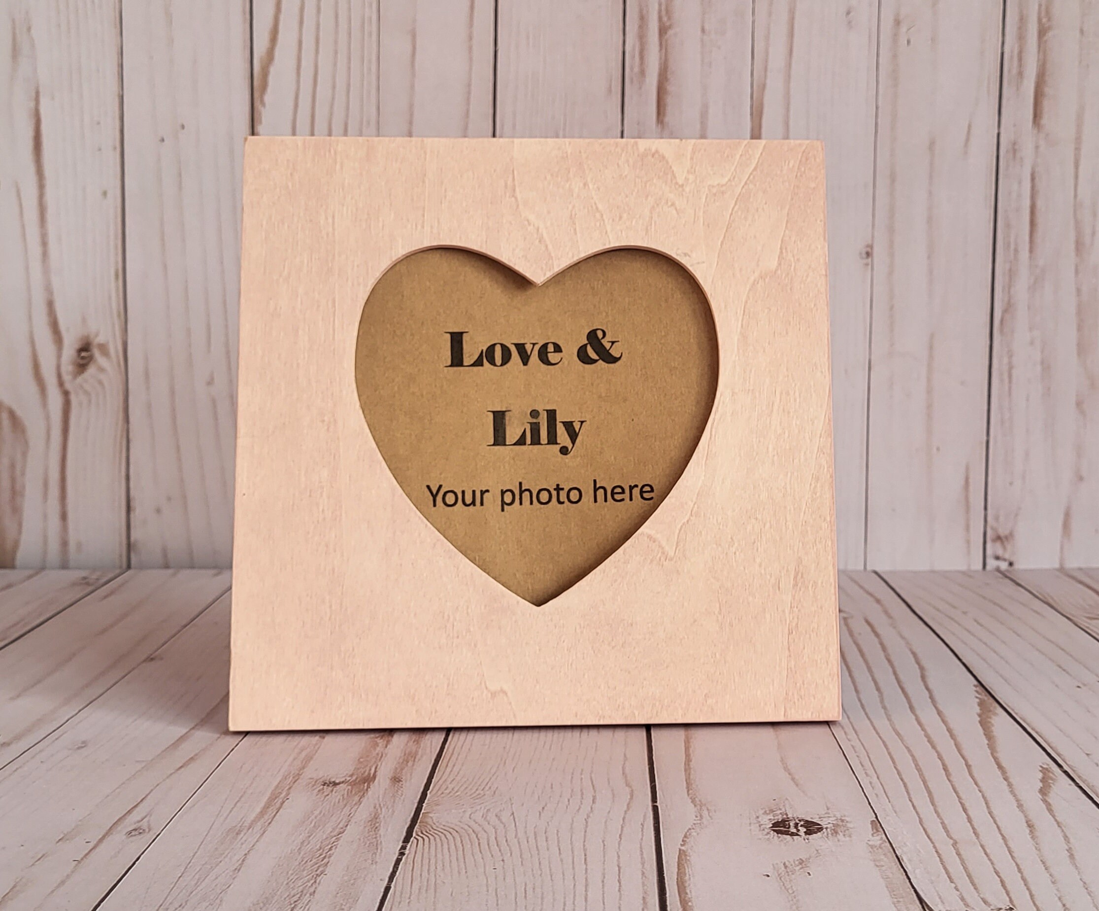 Wooden Heart Picture Frame Farmhouse Rustic Style - Etsy