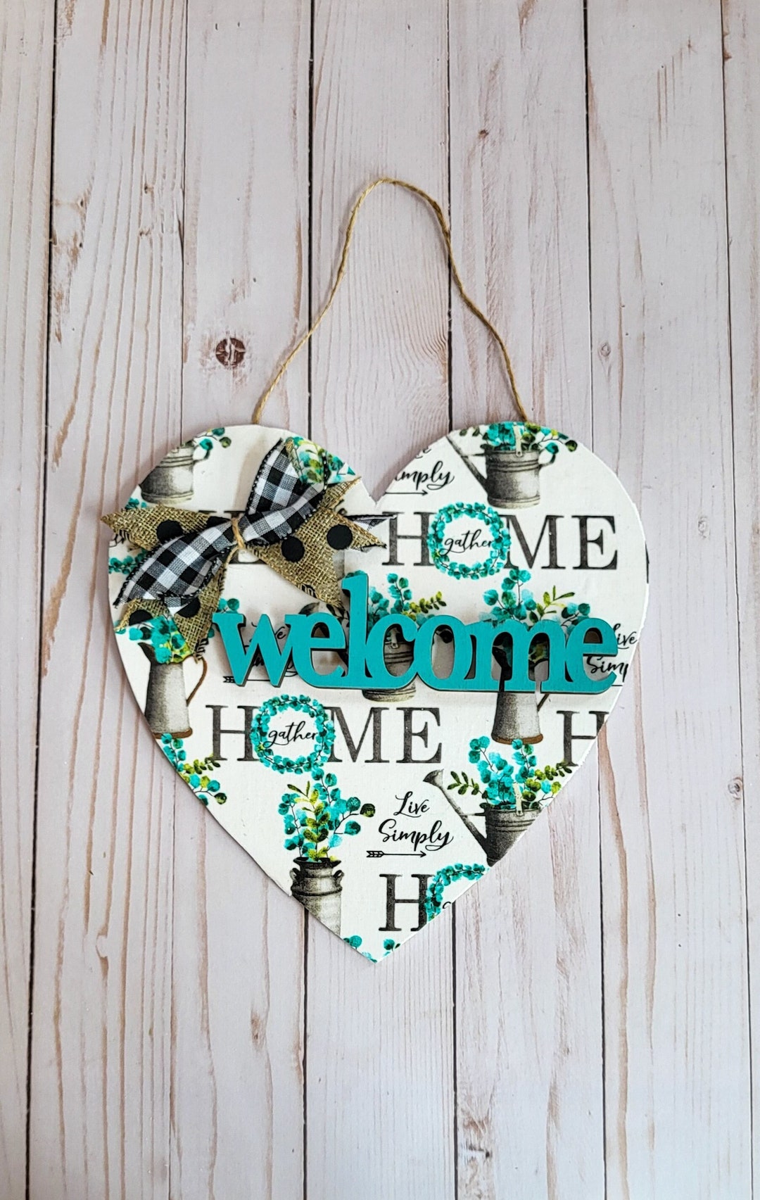 Heart Welcome Sign Farmhouse Wall Decor / Door Decor - Etsy
