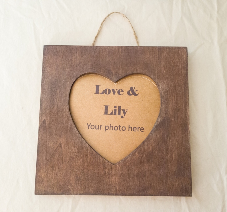 Wooden Heart Picture Frame Farmhouse Rustic Style - Etsy