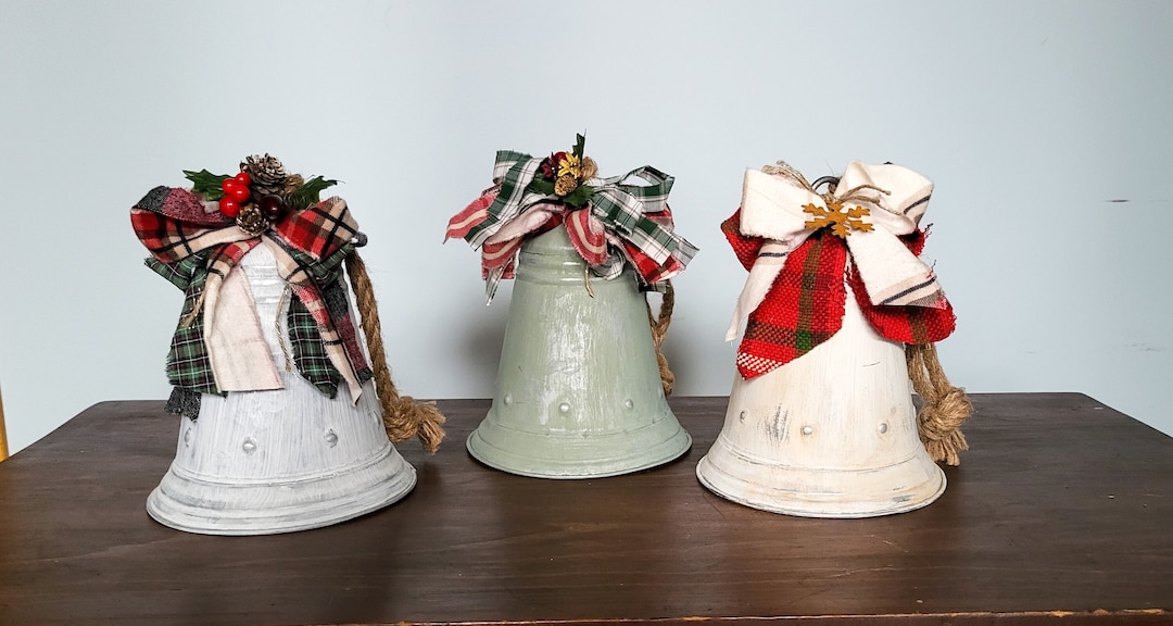 Rustic Christmas Bells Set of 3, Christmas Decor, Holiday Decor ...