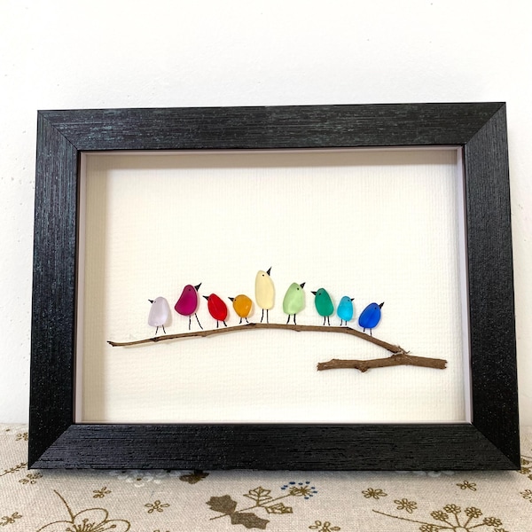Sea Glass Rainbow Birds - Etsy
