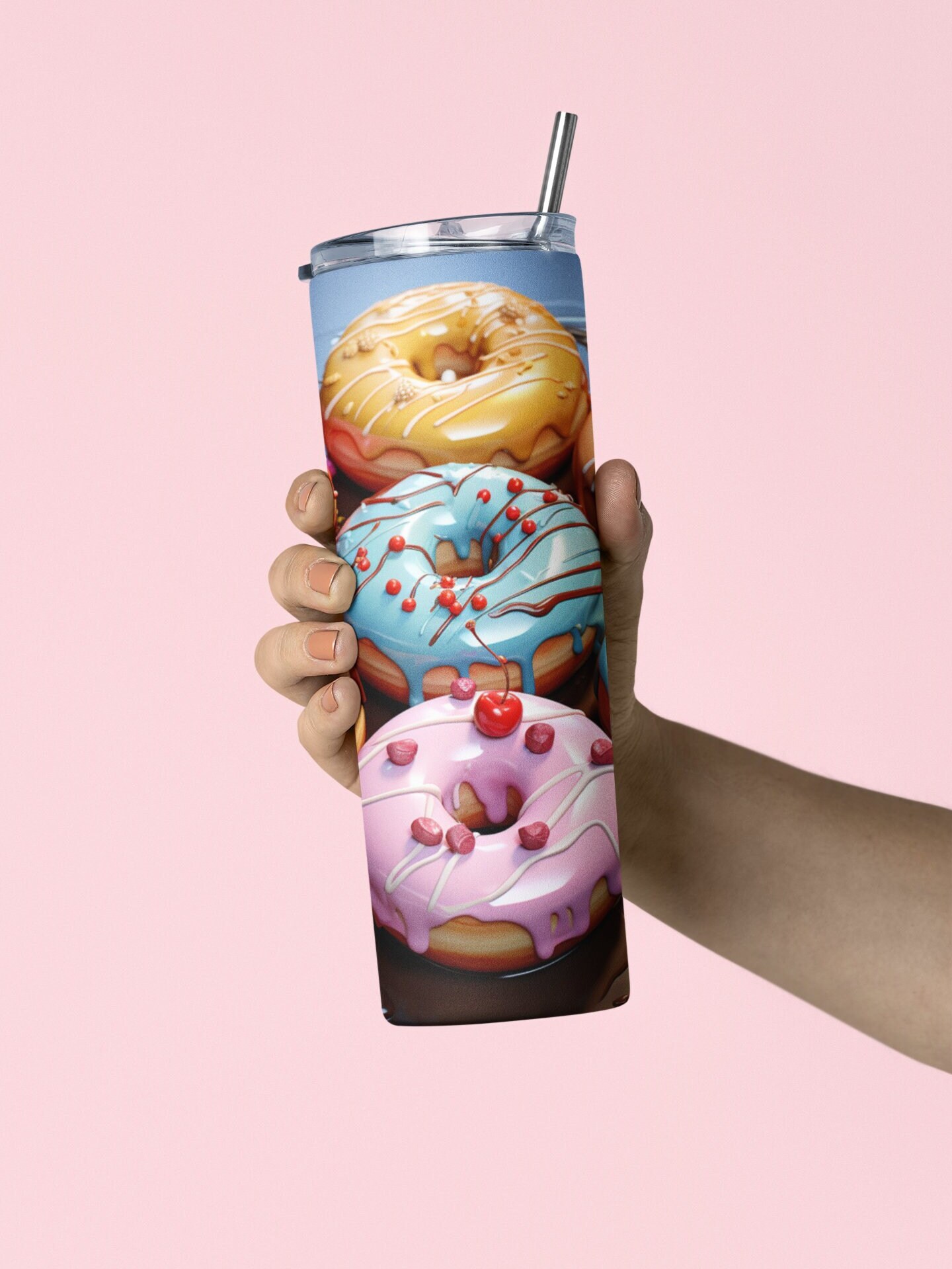 Donuts Tumbler Wrap Glazed Donuts PNG 20oz Straight Tumbler - Etsy