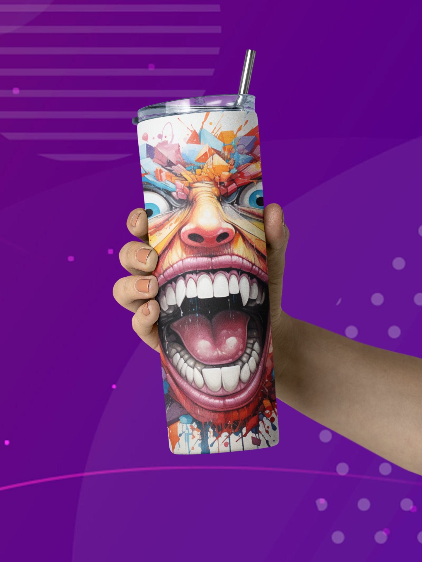 Face Tumbler Wrap 20oz Skinny Tumbler Design Smiley Face - Etsy