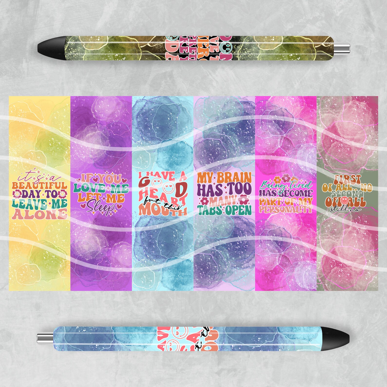 Set of 12 Groovy Pen Wraps, Pen Wrap Bundle, Pen Wrap Designs, Pen ...