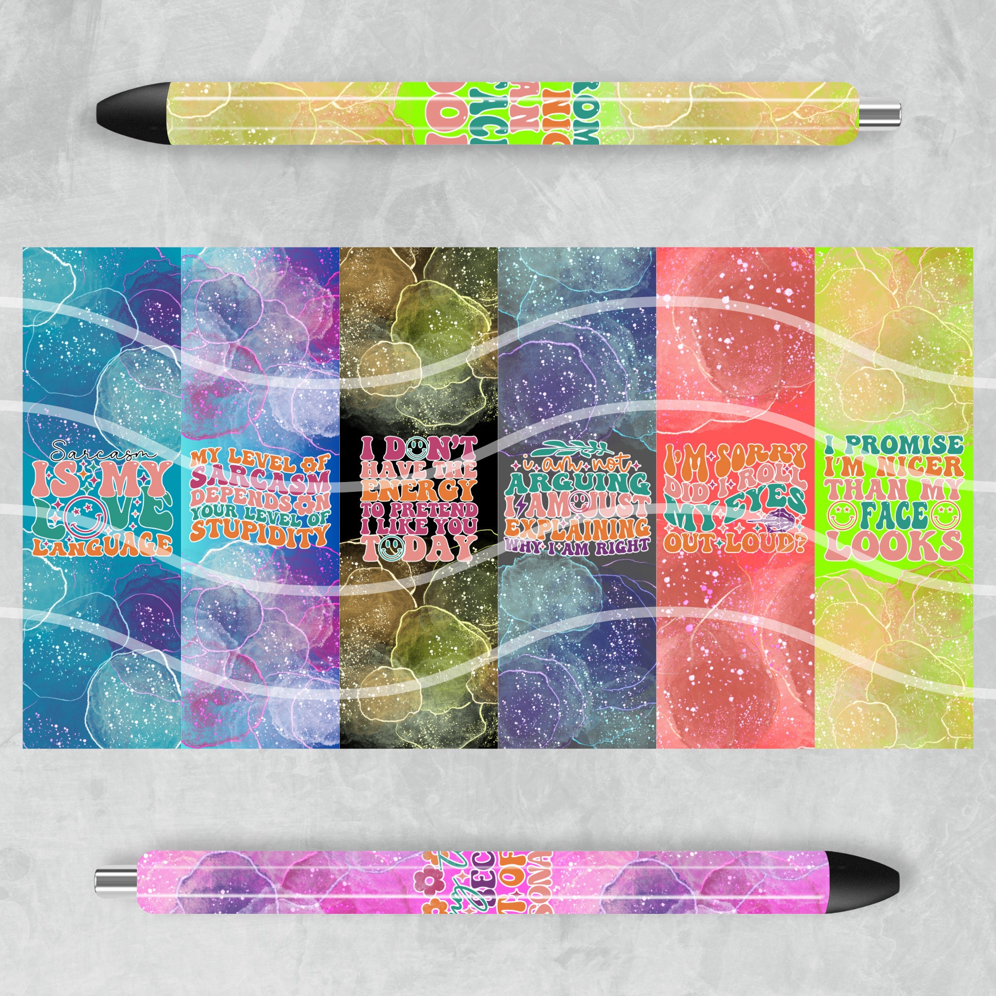 Set of 12 Groovy Pen Wraps Pen Wrap Bundle Pen Wrap Designs - Etsy