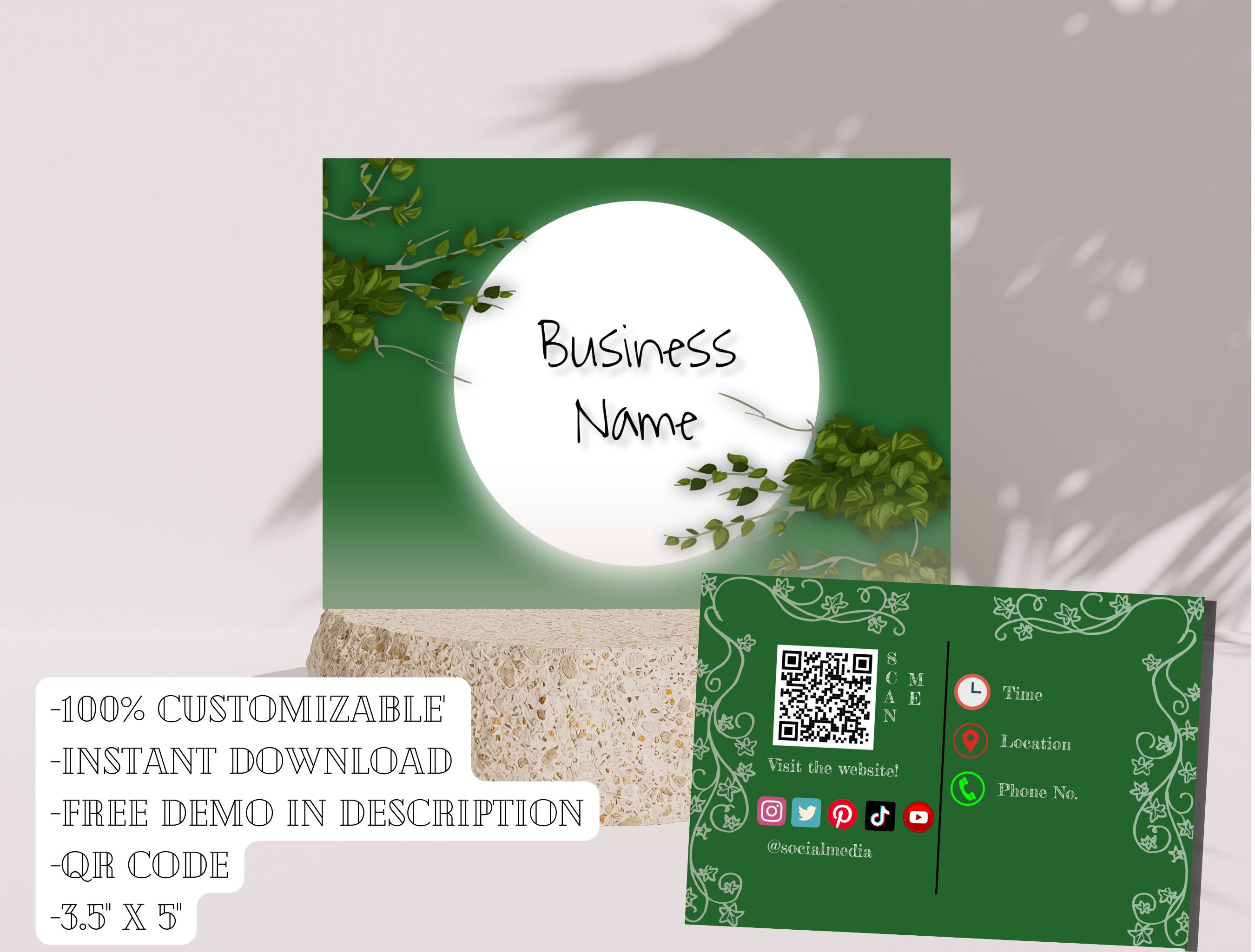 Business Card Template Editable Business Card Printable Business Card Qr Code Business Card