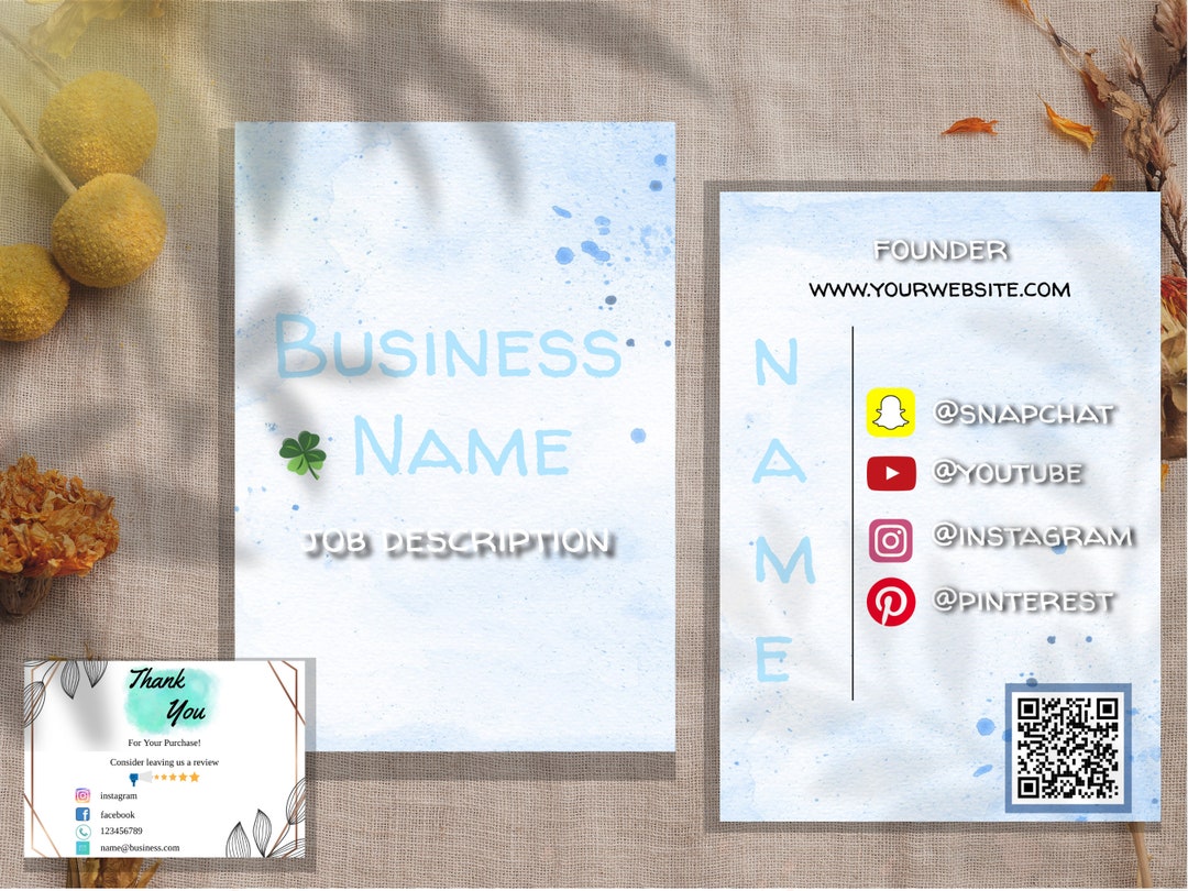 Blue Business Card Template Printable Business Card Editable Business ...