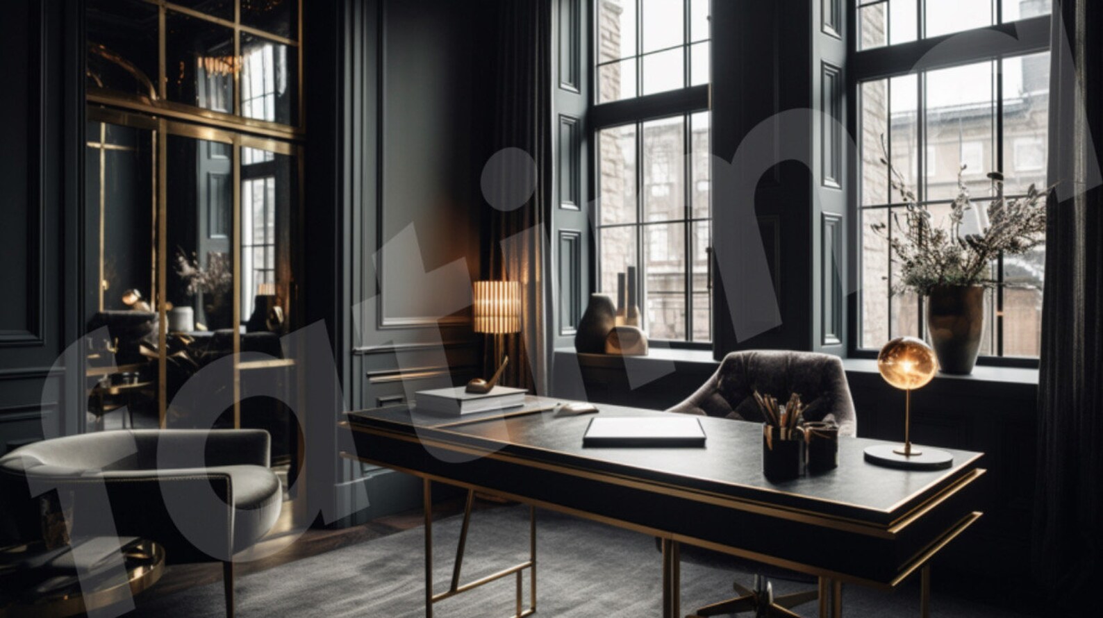 4 Virtual Zoom Backgrounds Blurry Zoom Backdrop Office Professional Home Background Luxury ...