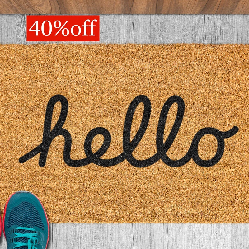 Hello Welcome Mat - Etsy